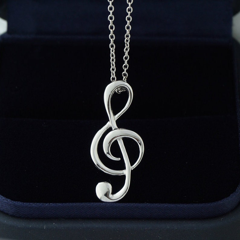 Sterling Silver Musical Note Pendant Necklace With 18 in Cable or Box ...