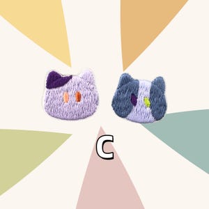 Cute Cat Patch Sticker, Embroidered Sewing on Applique, Kitten Fan ...