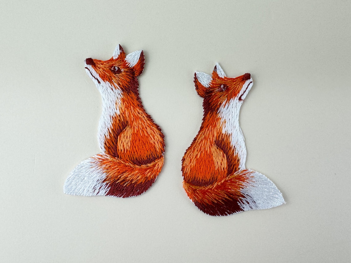 Cute Woodland Red Fox Patch, Embroidered Iron on Sewing on Applique ...