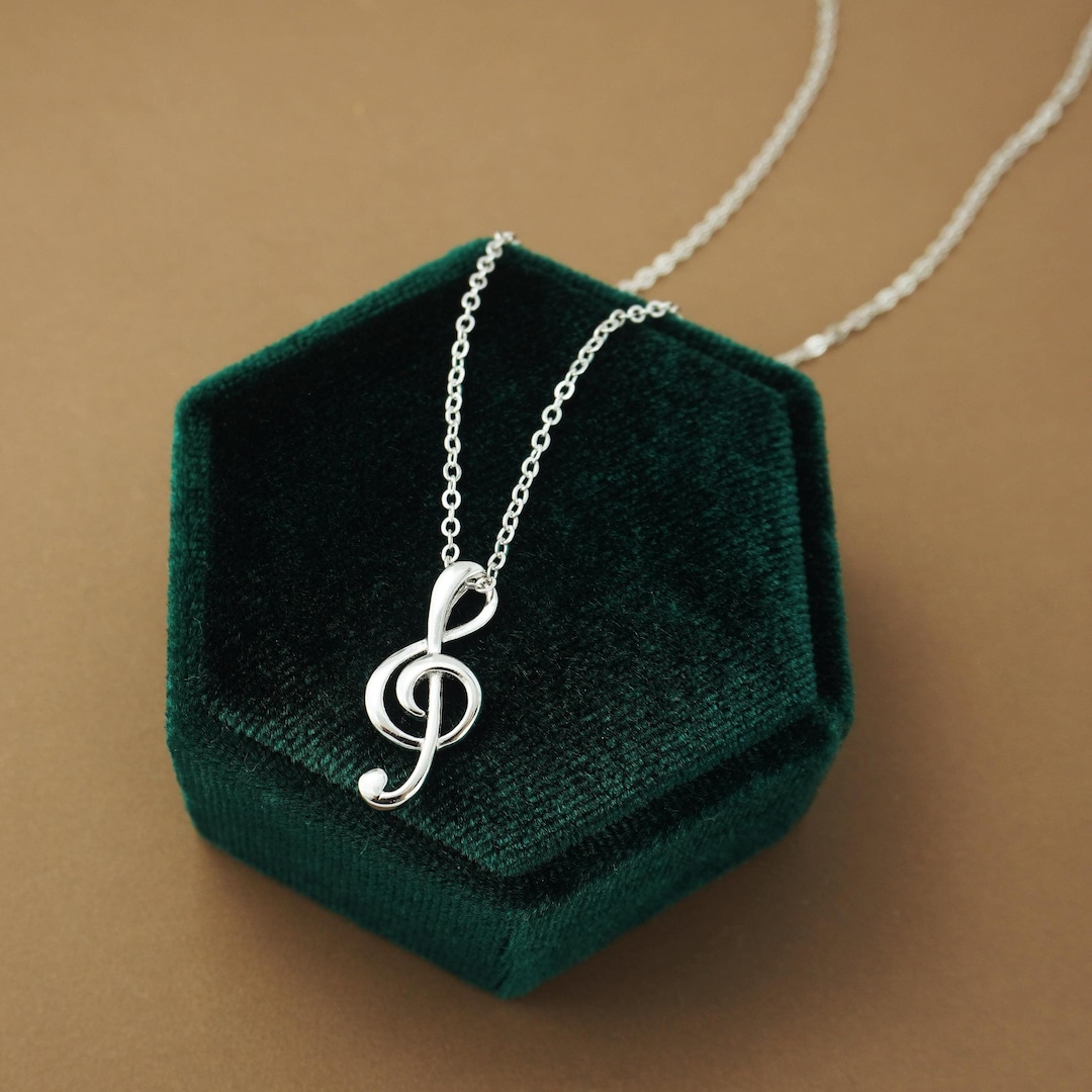 Sterling Silver Musical Note Pendant Necklace With 18 in Cable or Box ...