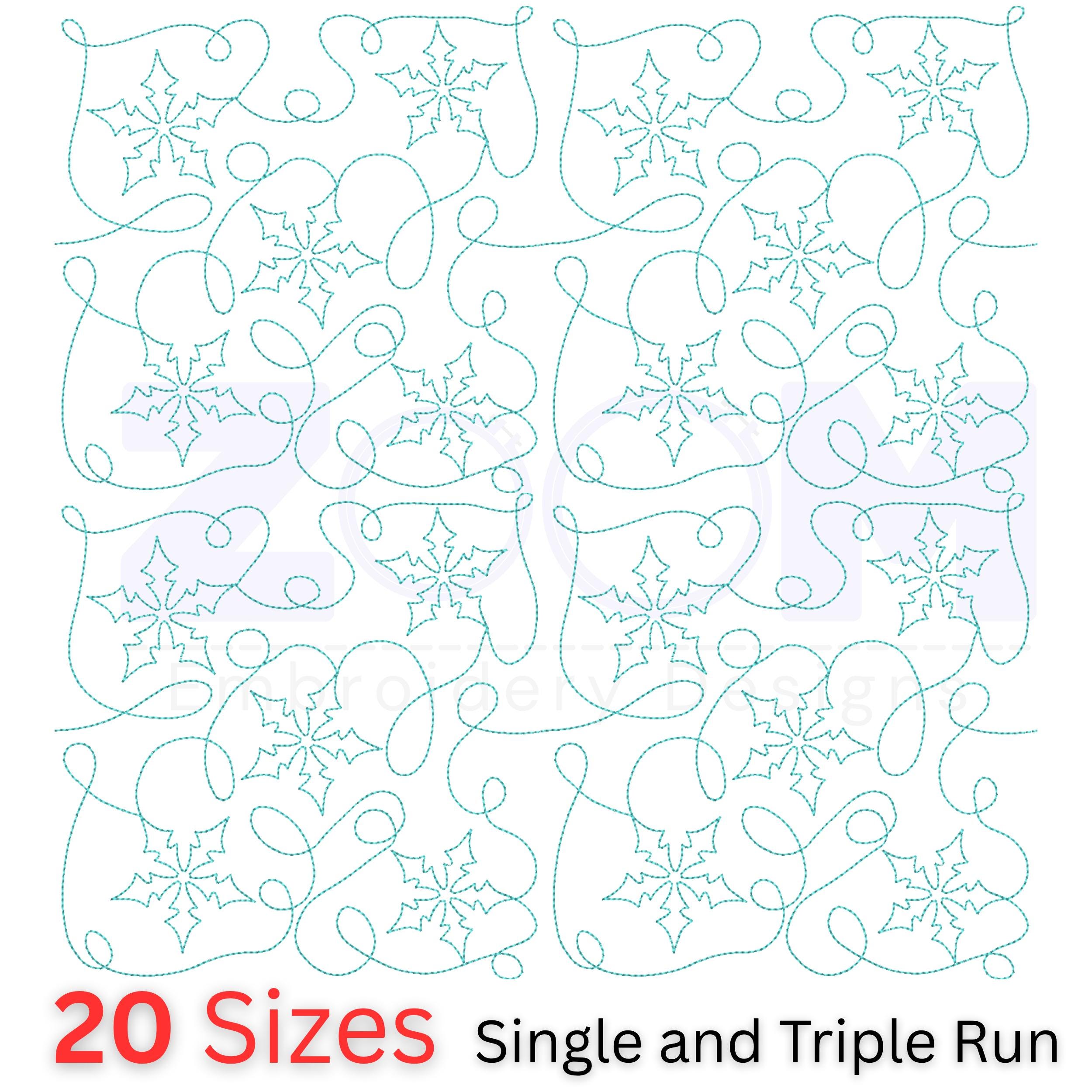 Snowflake Continuous Line Quilting Design | Edge to Edge Quilt Pattern ...