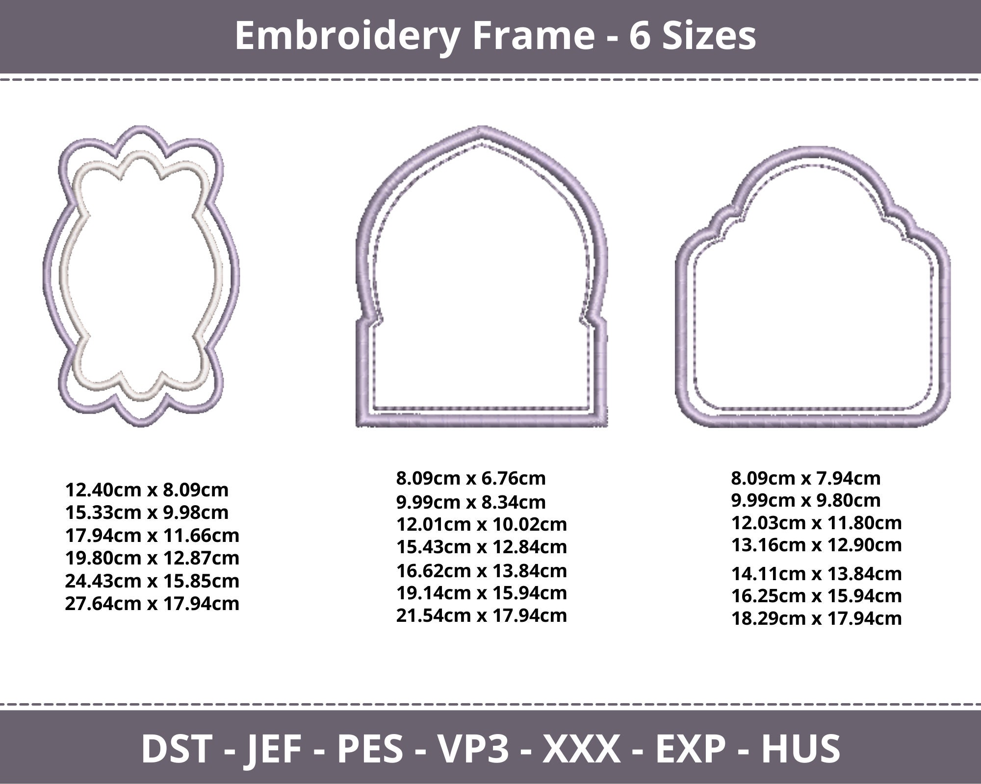 Embroidery Frame Design - Machine Embroidery Pattern – 14 Types - 7 ...