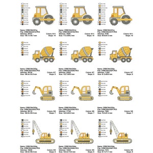 Heavy Equipment Vehicle Machine Embroidery Designs - Baby Cloths ...