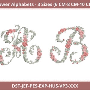 Floral Alphabet Machine Embroidery Designs - Floral Font Machine ...