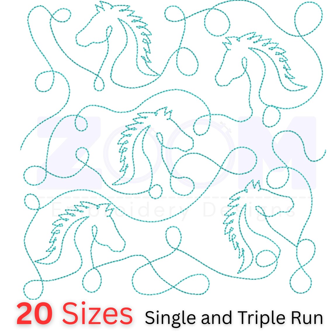 Majestic Horse Quilting Machine Embroidery Design - 20 Sizes ...