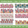 Edge Border Machine Embroidery Designs 6 Designs Instant Download - Etsy