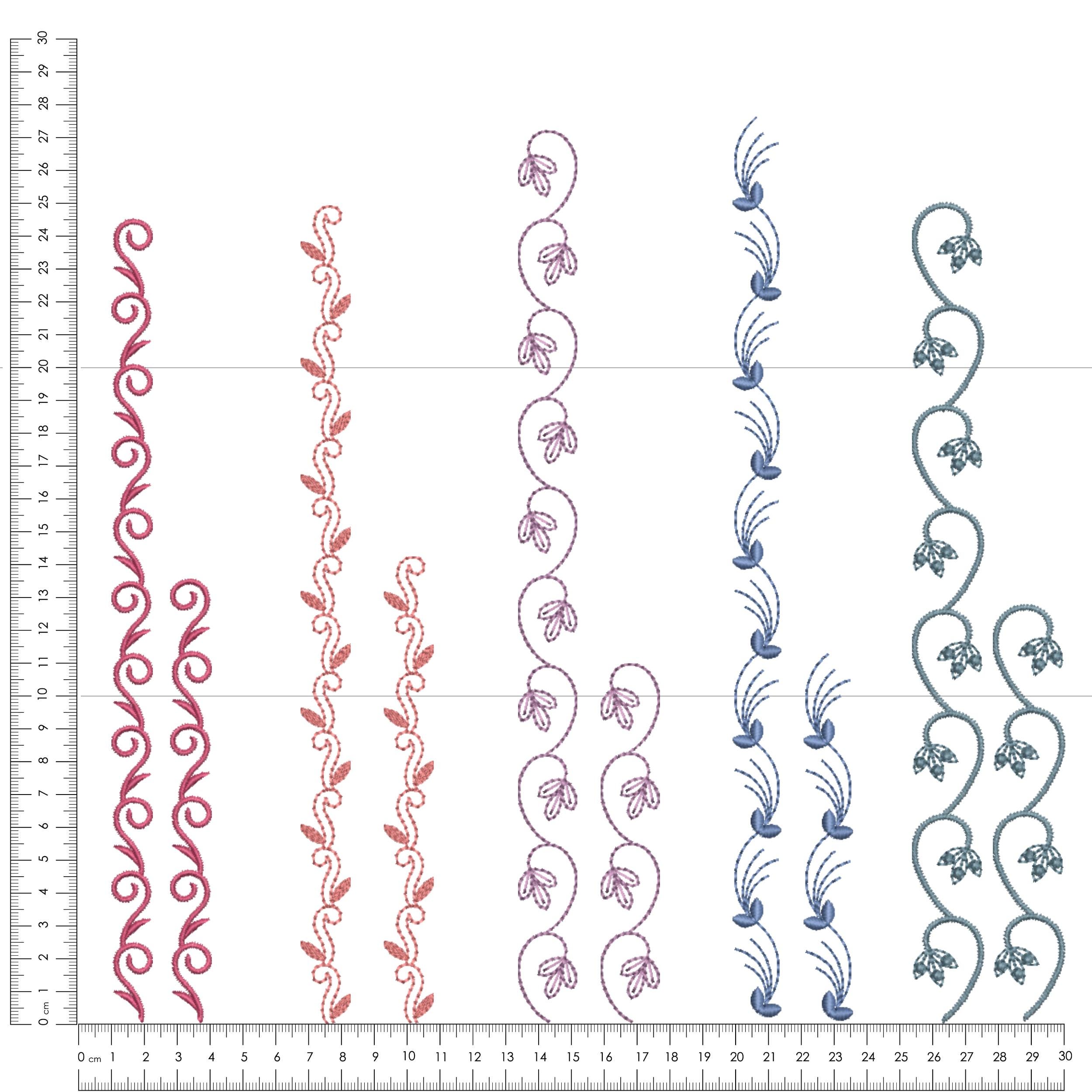 Endless Floral Border Embroidery Designs | 10 Scroll Floral Borders | 2 ...