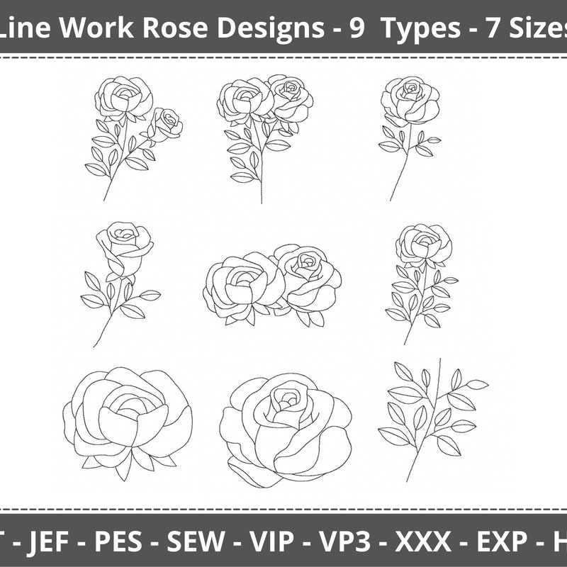 Rose Line Drawing - Etsy