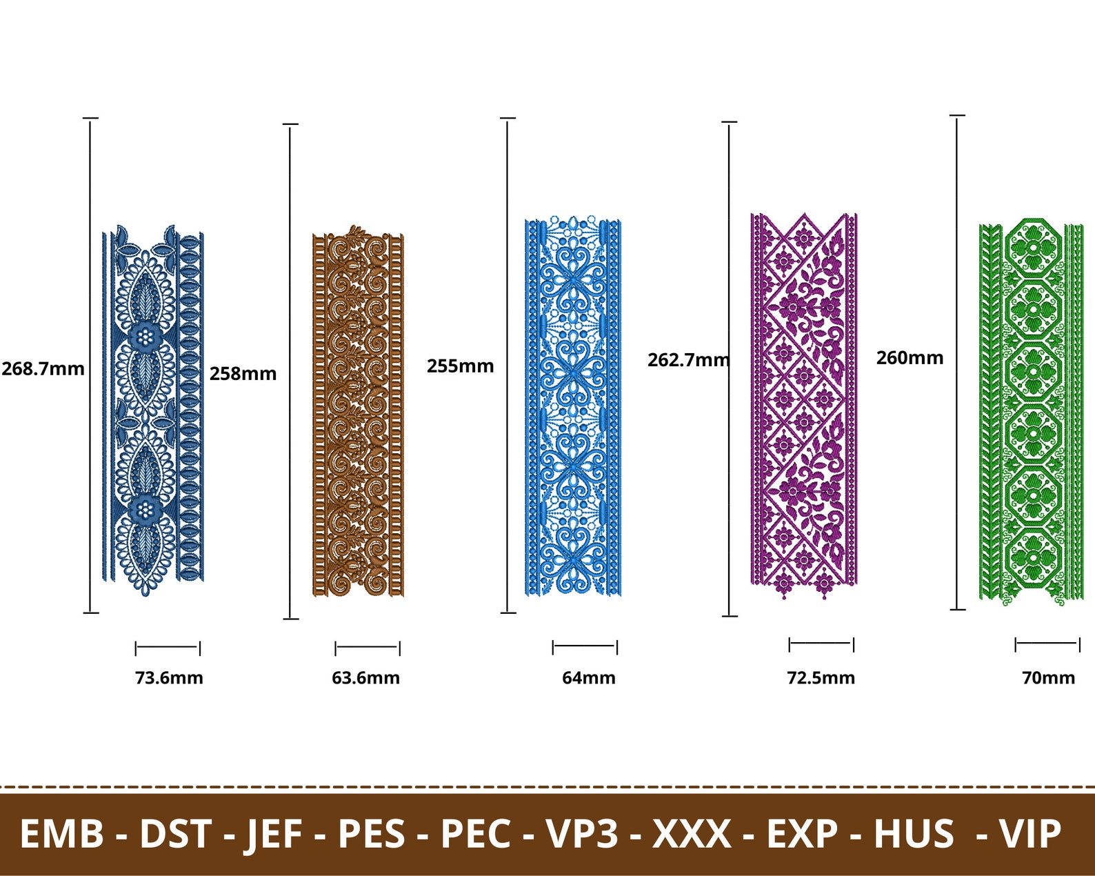 Folk Border Machine Embroidery Designs - Endless Embroidery Border ...