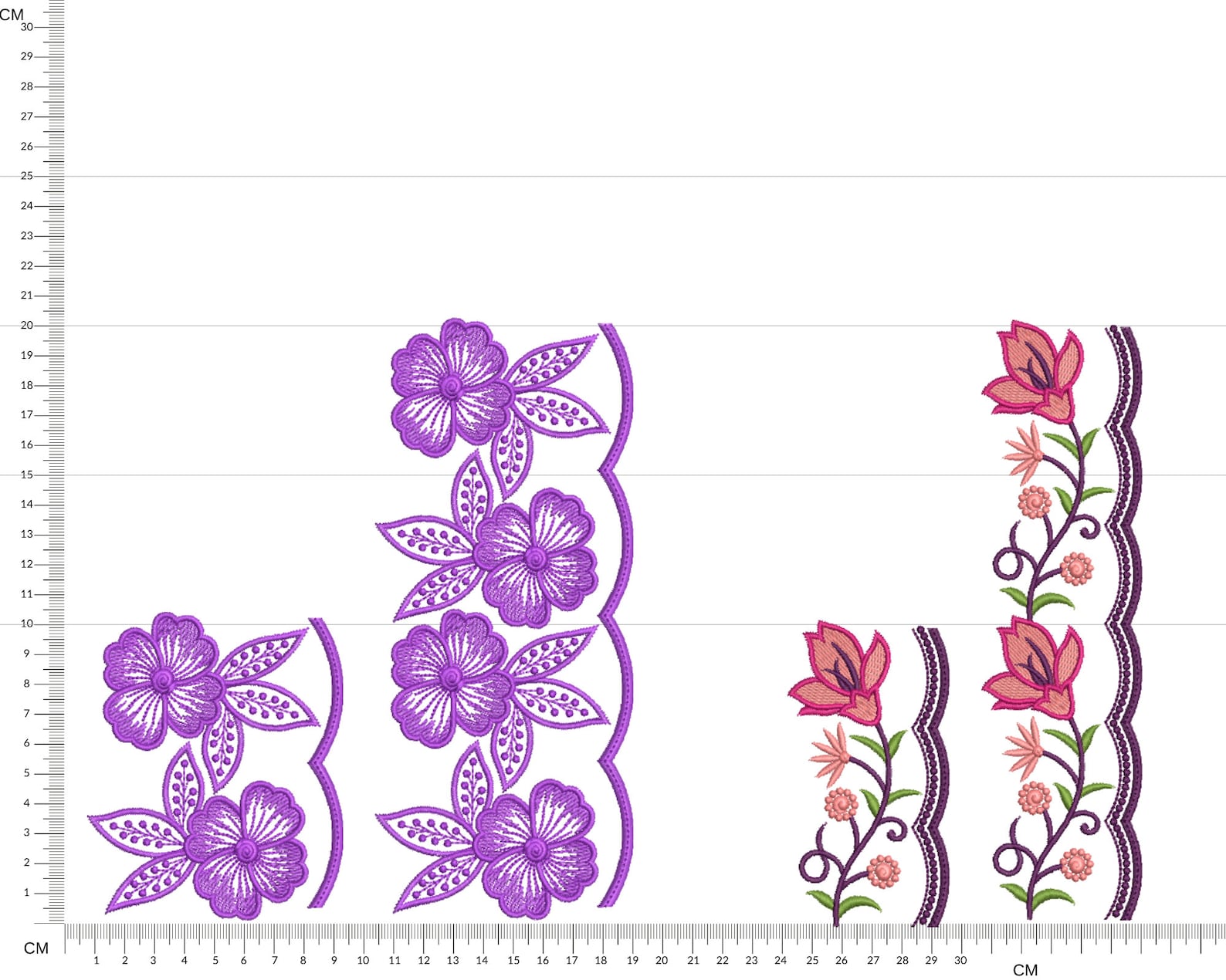 Floral Cutwork Embroidery Borders, Endless Design Patterns, Creative ...