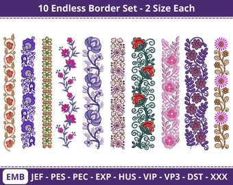 Floral Border Machine Embroidery Design,instant Download - Etsy