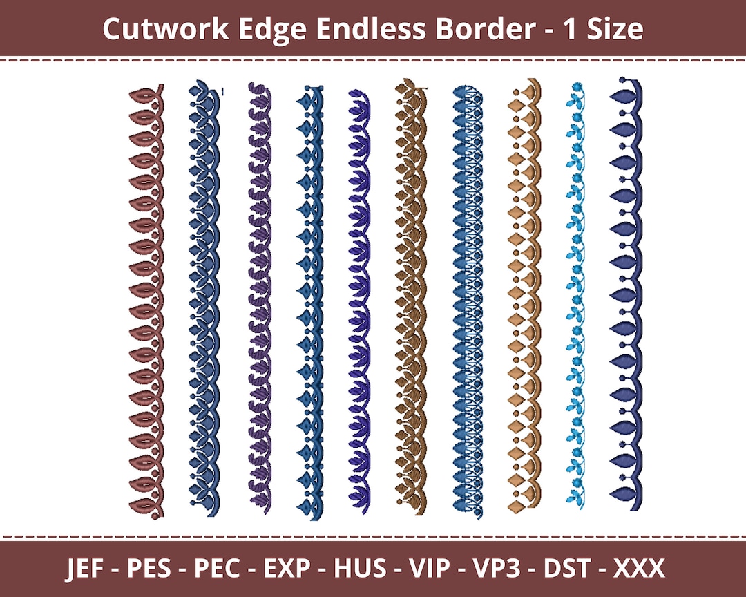 Cutwork Edge Border Machine Embroidery Designs - Floral Endless ...