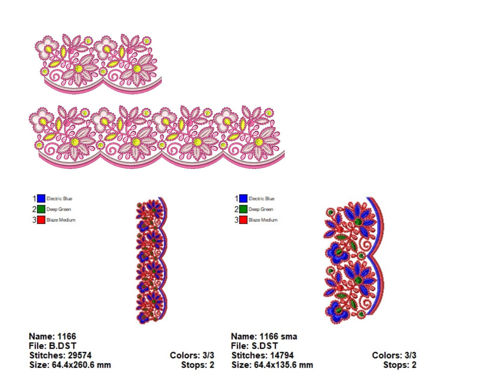 5 Endless Border Embroidery Designs 2 Sizes Instant - Etsy