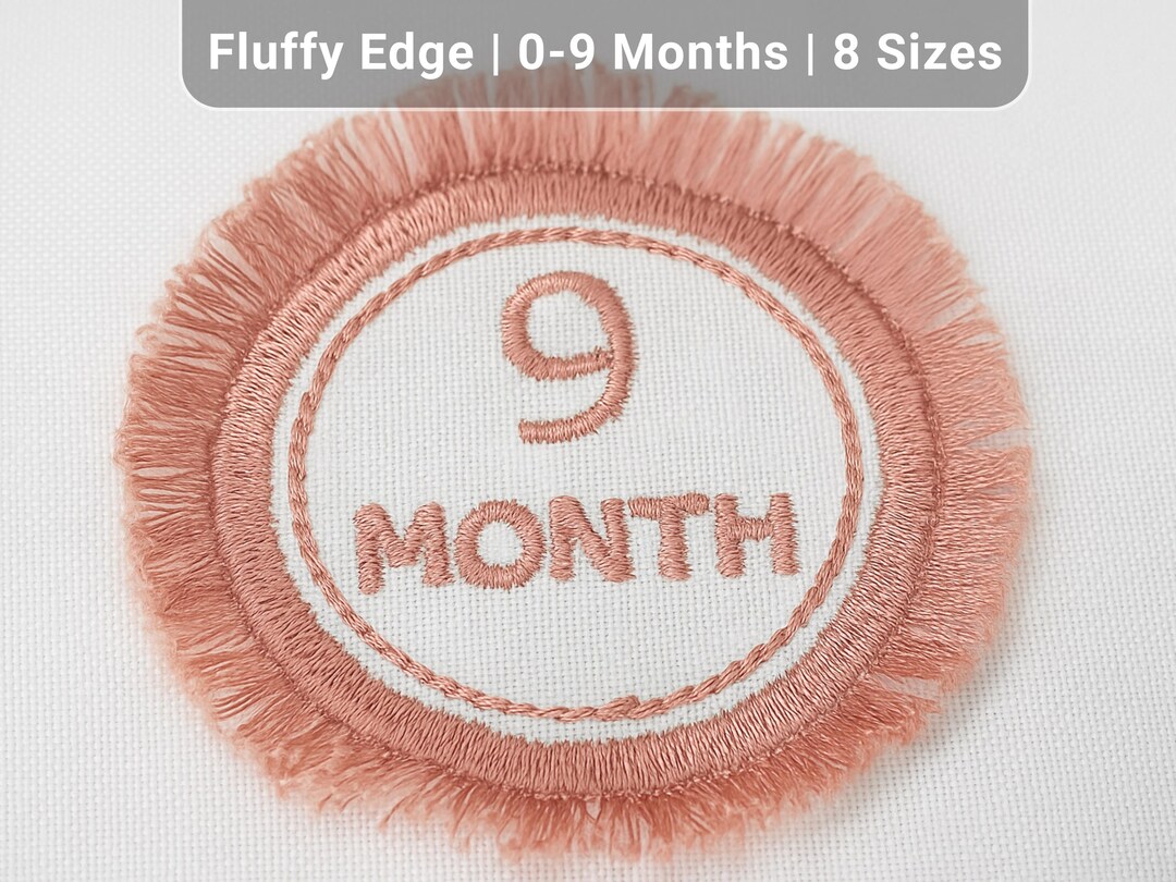 Fluffy Edge Monthly Milestone Embroidery Design Set | 0-9 Months Baby ...