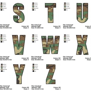 Army, Military Alphabet Font Embroidery Designs - Instant Download - Etsy