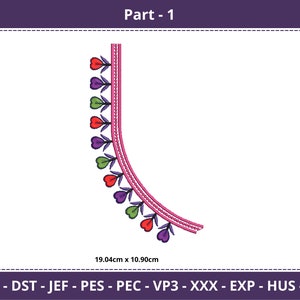 Splitted Neck Embroidery Design Machine Embroidery Pattern - Etsy