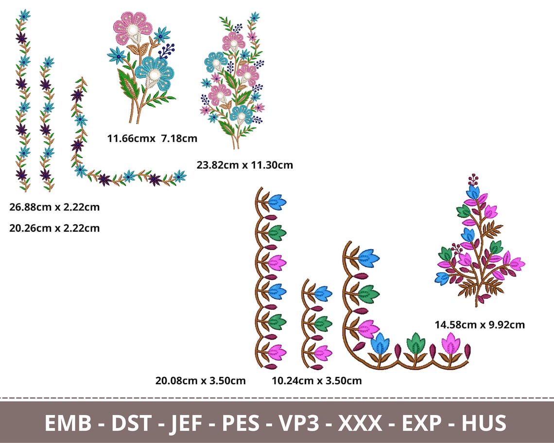 Cutwork Border & Corner With Patch Embroidery Design 10 - Etsy