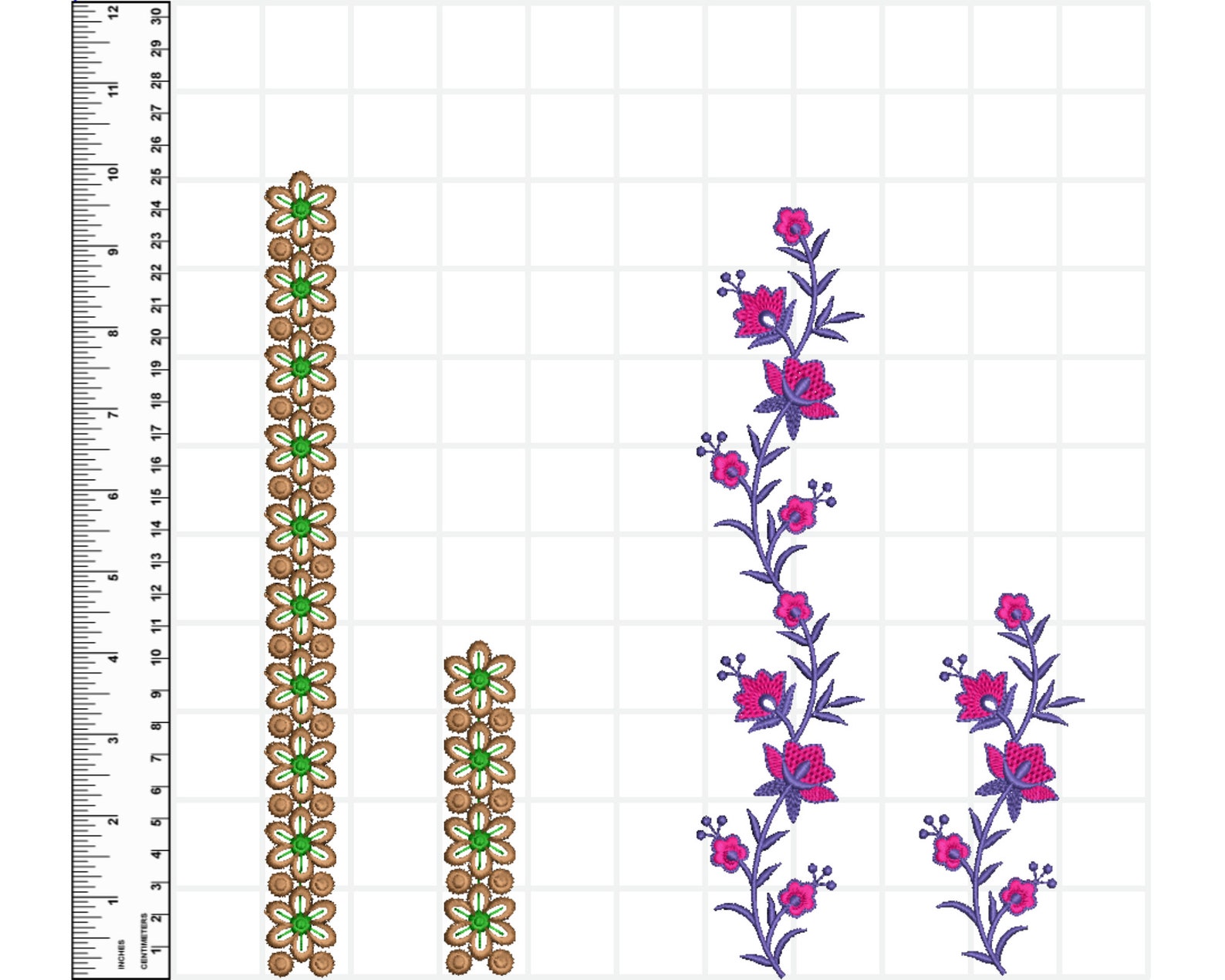 Floral Border Line Machine Embroidery Designs - Endless Flower ...