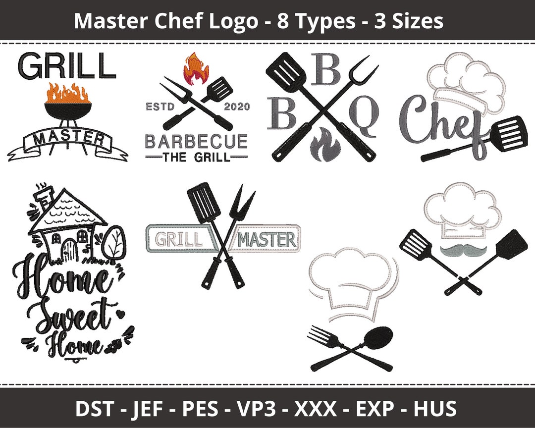 Master Chef Logo Embroidery Design - Symbol - Motif Machine Embroidery ...