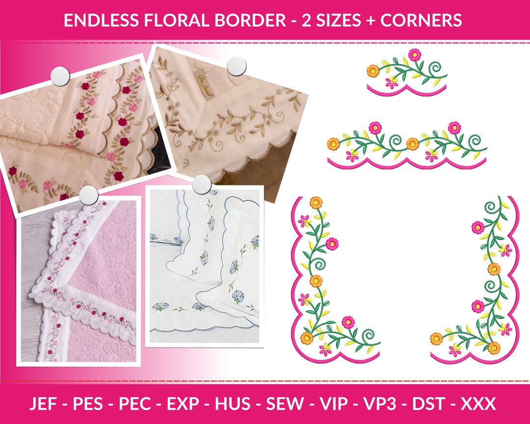 Cutwork Border and Flower Border Machine Embroidery Designs for Towel ...