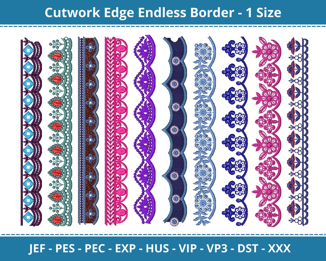 Cutwork Edge Machine Embroidery Designs - Floral Endless Embroidery ...