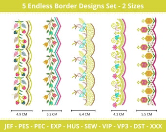 10 Embroidery Border Designs Bundle 2 Sizes Instant - Etsy