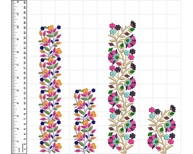 Flower Border Machine Embroidery Designs - Floral Endless Embroidery ...
