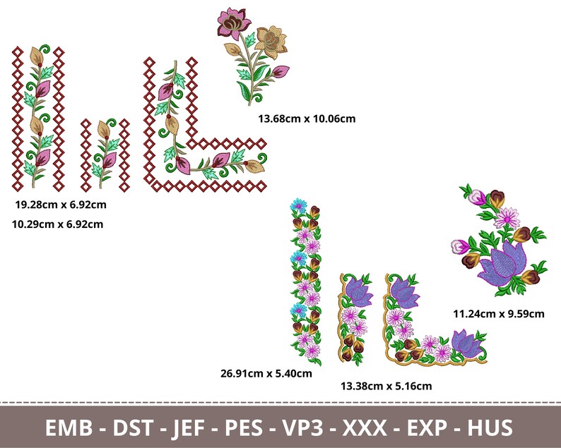 Cutwork Border & Corner With Patch Embroidery Design 10 - Etsy