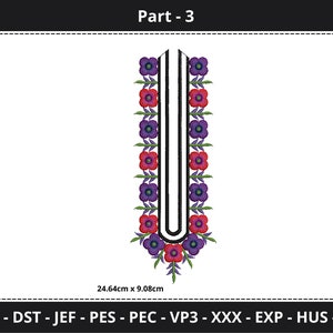 Splitted Neck Embroidery Design - Machine Embroidery Pattern - Instant ...
