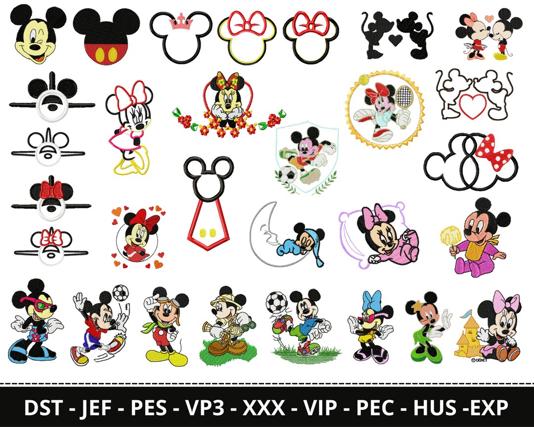 Mickey Mouse Embroidery Design - Mickey and Minnie Applique Machine ...