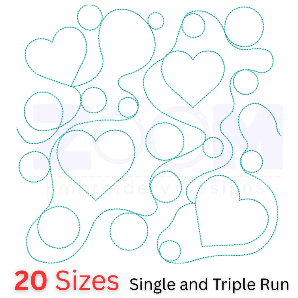 Heart Quilting Machine Embroidery Design - 20 Sizes - Edge-to-edge ...