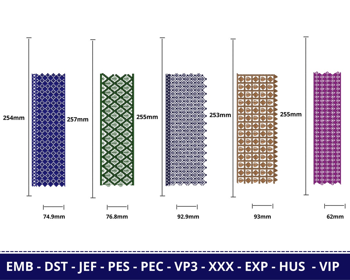 Geometric Border Embroidery Designs | 5 Decorative Border Patterns ...