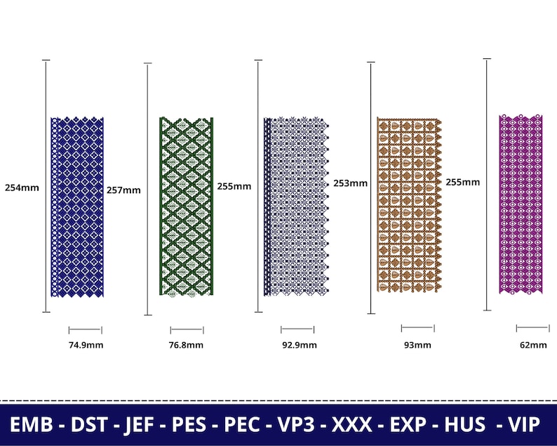Geometric Border Embroidery Designs | 5 Decorative Border Patterns ...