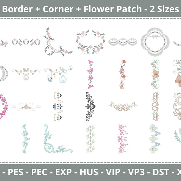 Corner Embroidery Designs - Etsy