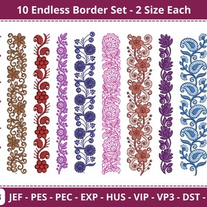 Flower Border Embroidery Design - Endless Floral Border Machine ...