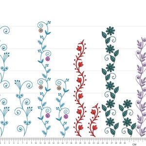 Intricate Floral Border Embroidery Design, Continuous Border Embroidery ...