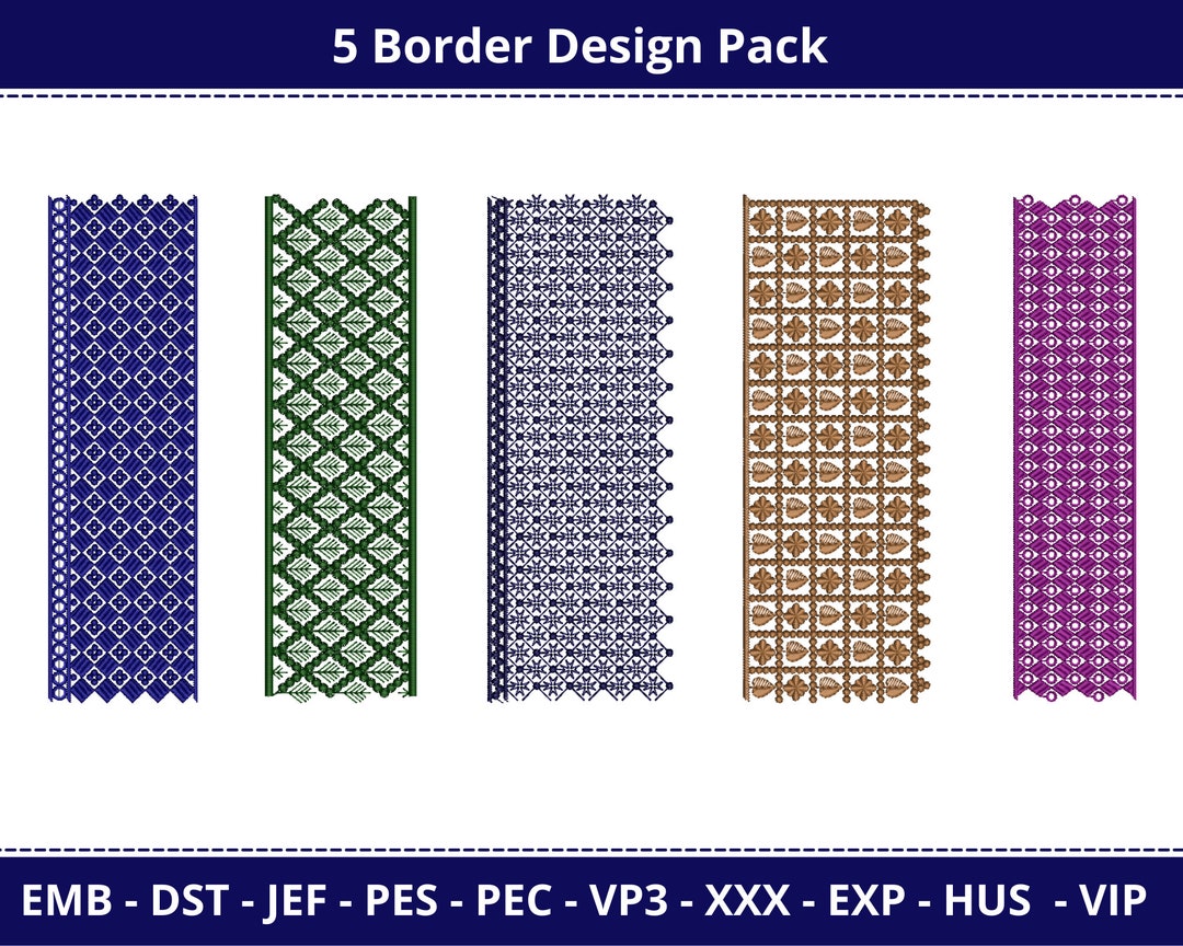 Border Embroidery - Border Line - Ornament Border - Machine Embroidery ...