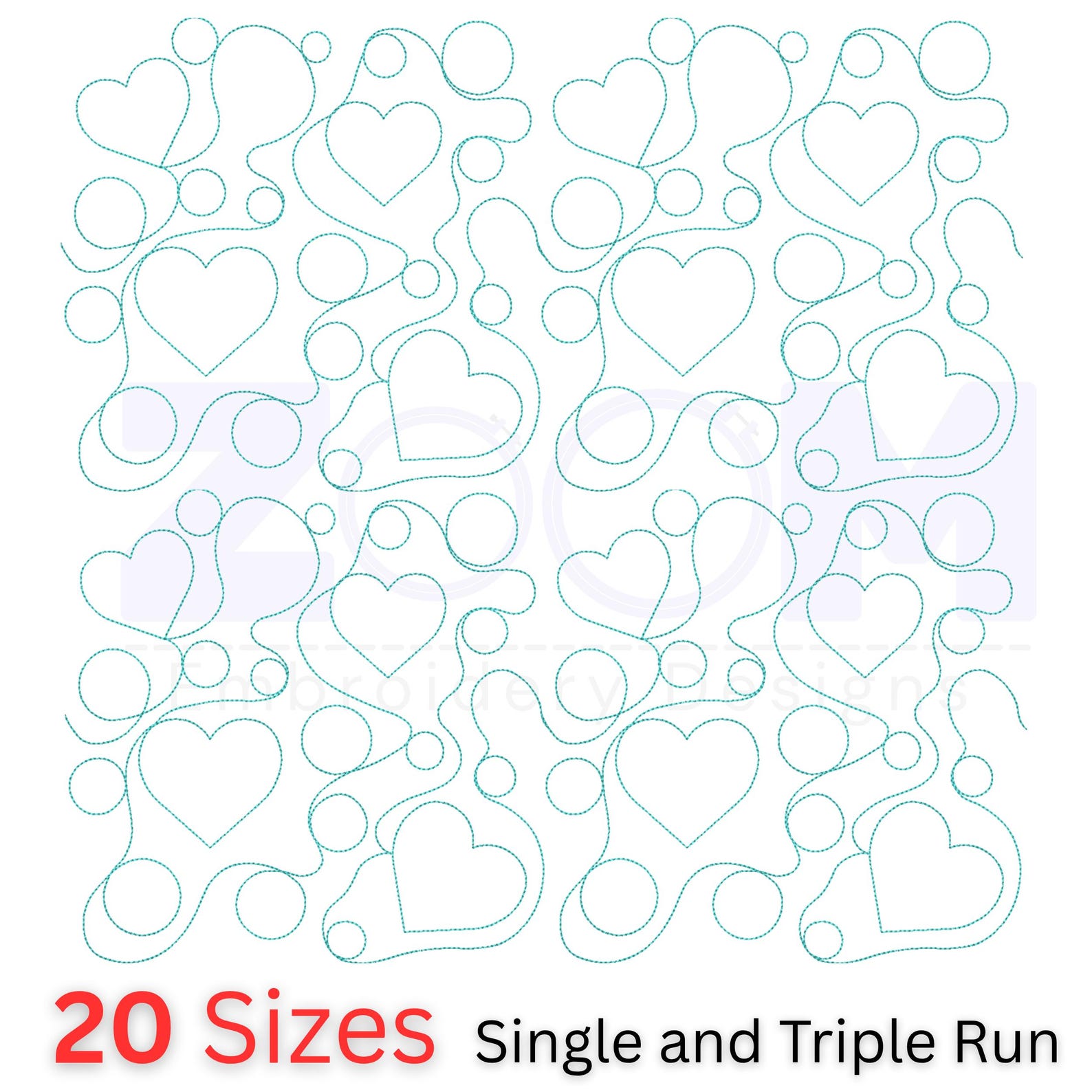 Heart Quilting Machine Embroidery Design - 20 Sizes - Edge-to-edge ...