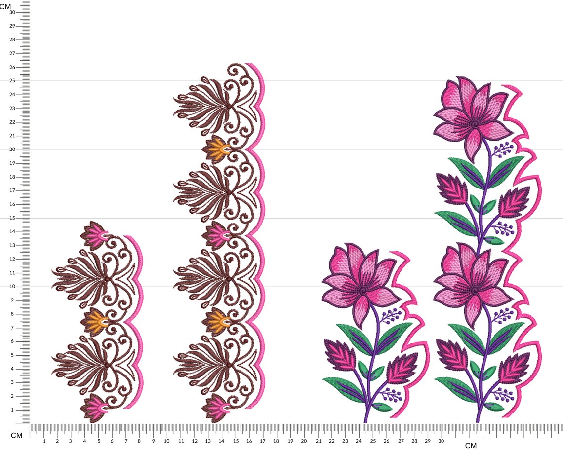 Floral Cutwork Embroidery Borders, Endless Design Patterns, Creative ...