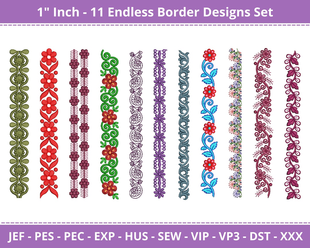 Endless Machine Embroidery Floral Border Designs - Ornament Border ...