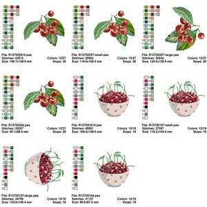Cherry Machine Embroidery Designs 4 Sizes Instant Download - Etsy