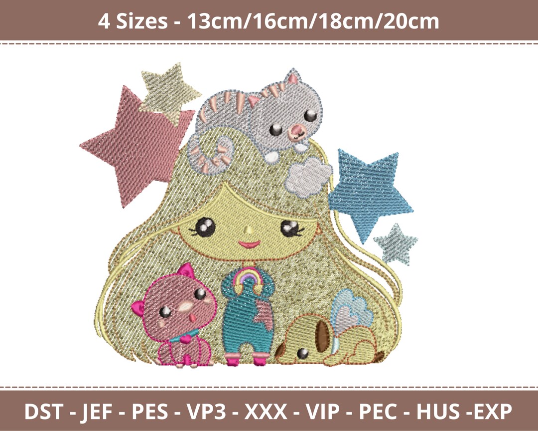 Barbie Embroidery Design - Machine Embroidery Pattern – 4 Size ...