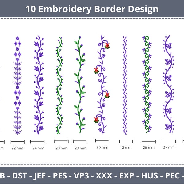 Border Embroidery - Etsy