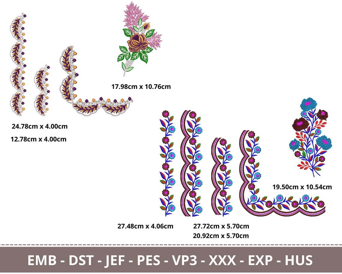 Cutwork Border & Corner With Patch Embroidery Design 10 - Etsy