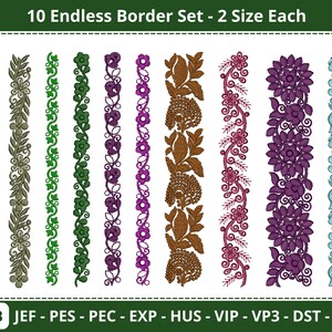 Flower Border Embroidery Design - Endless Floral Border Machine ...