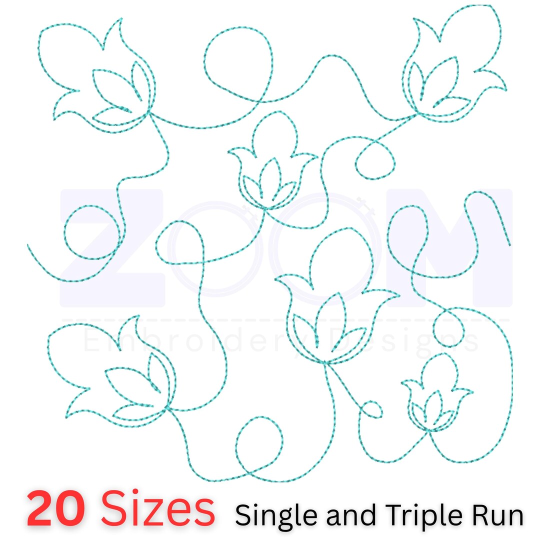 Tulip Flower Quilting Machine Embroidery Design - 20 Sizes - Spring ...