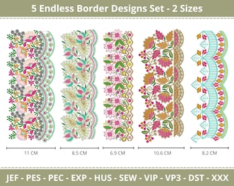 Floral Border Endless Machine Embroidery Designs - Embroidery Pattern ...