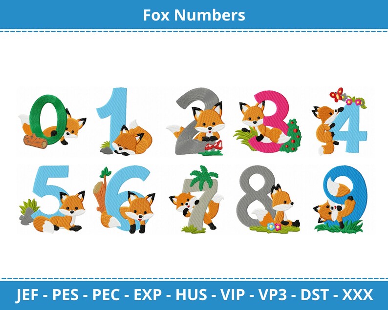 Numbers Embroidery Designs Instant Download - Etsy