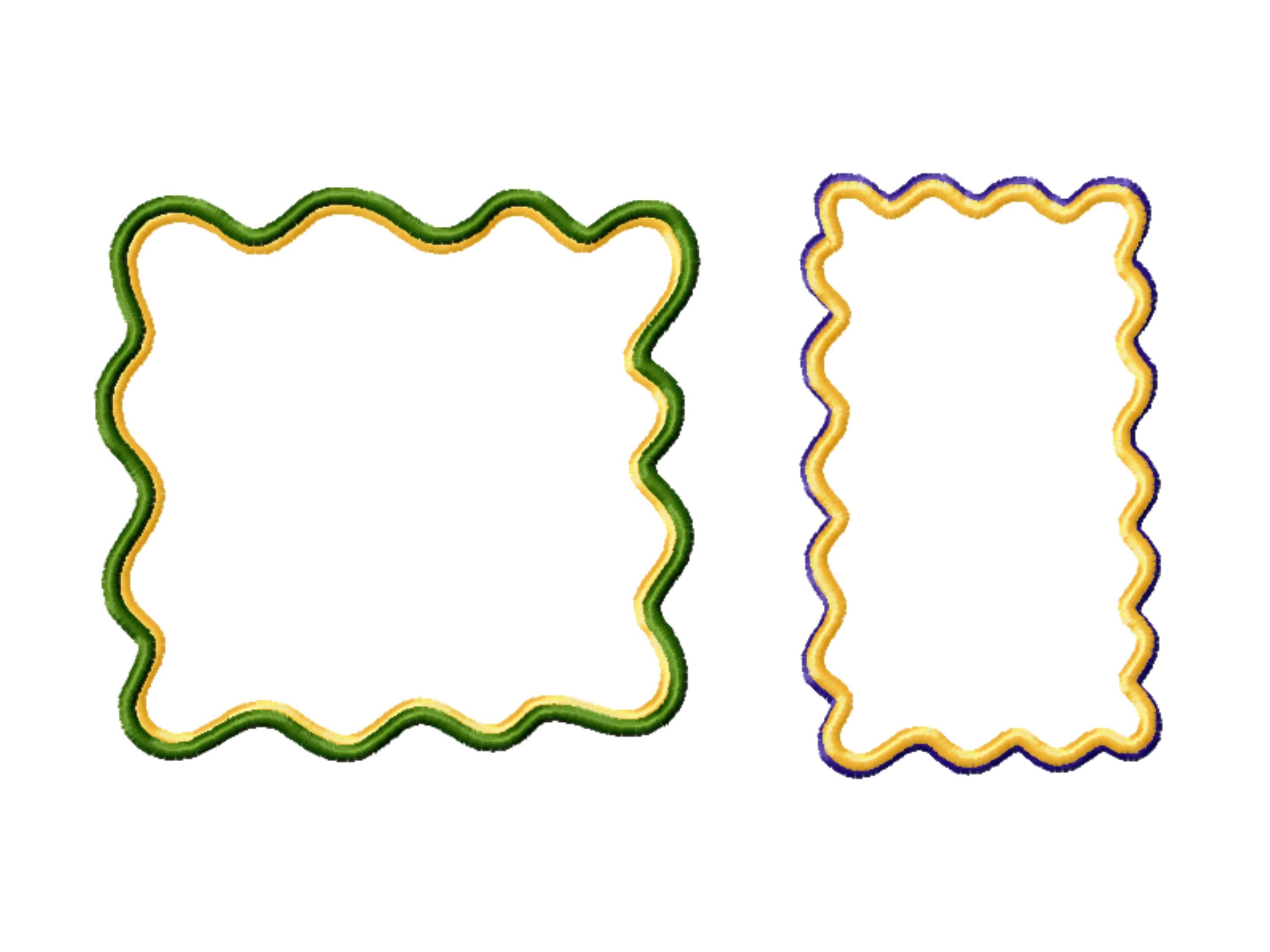 Wavy Frame Applique Machine Embroidery Design Set – 9 Unique Shapes in ...