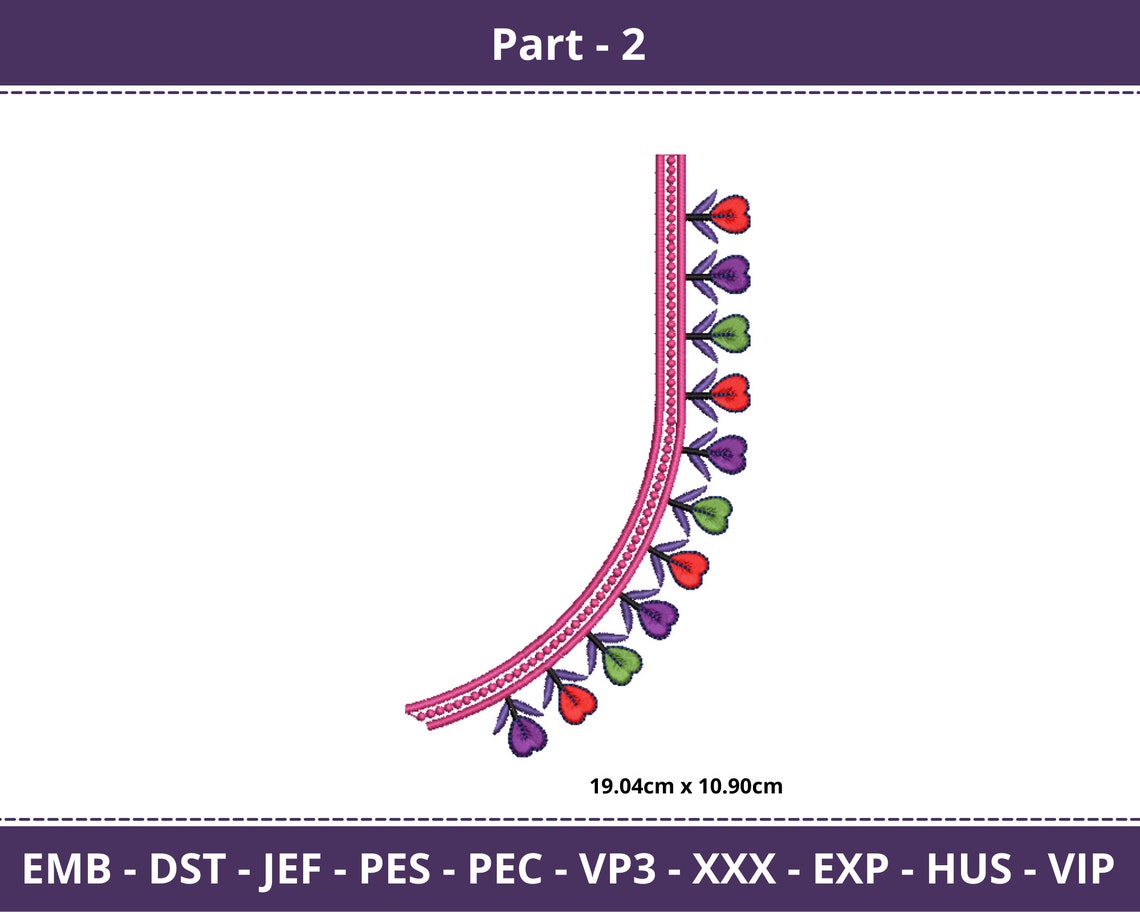 Splitted Neck Embroidery Design Machine Embroidery Pattern - Etsy